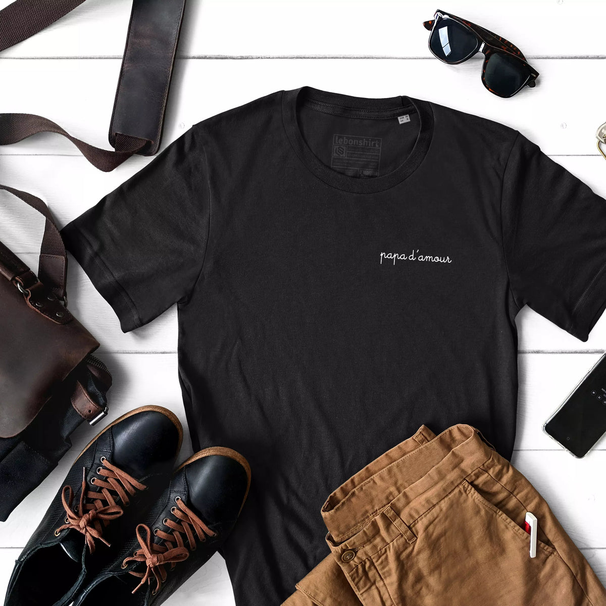 Lebonshirt® T-shirt Premium Homme 100% Coton Bio - Papa d'Amour - Cade ...